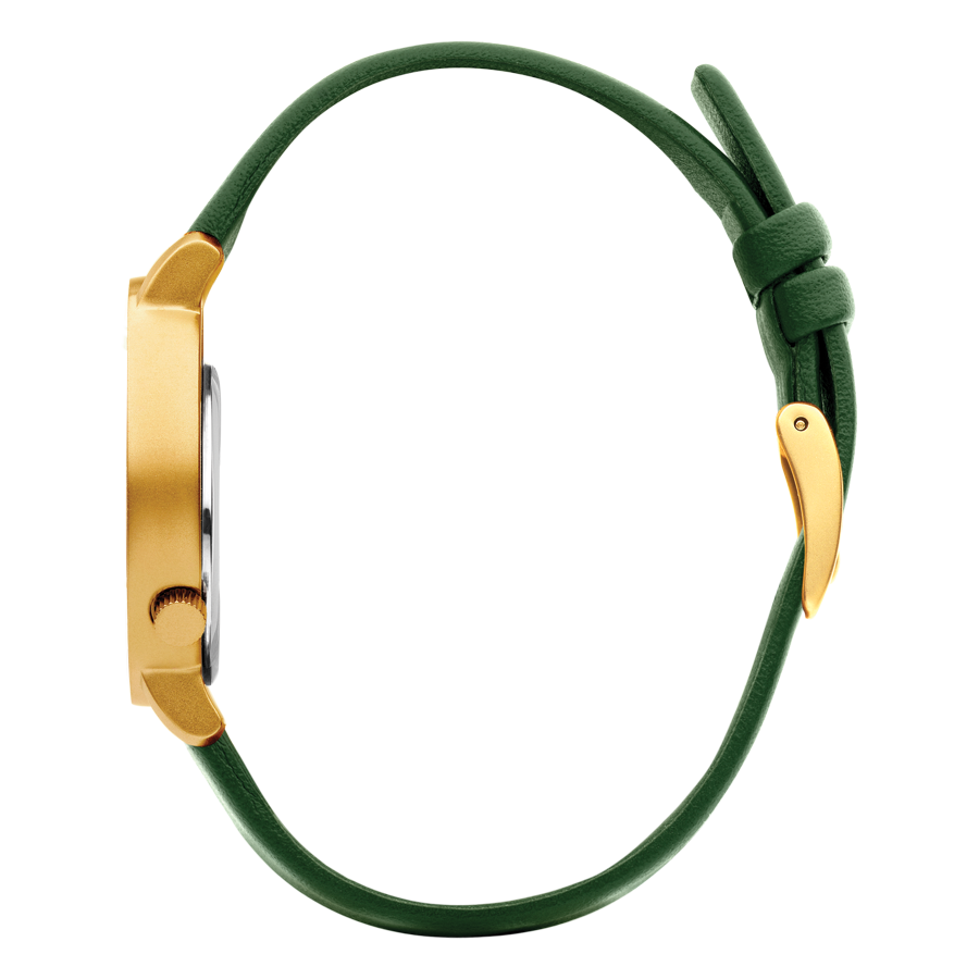 Pico Pinea Gold ladies watch with green dial and gold hands