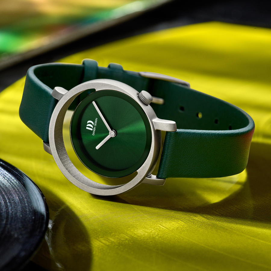 Pico Pinea Silver ladies watch with green dial silver hands